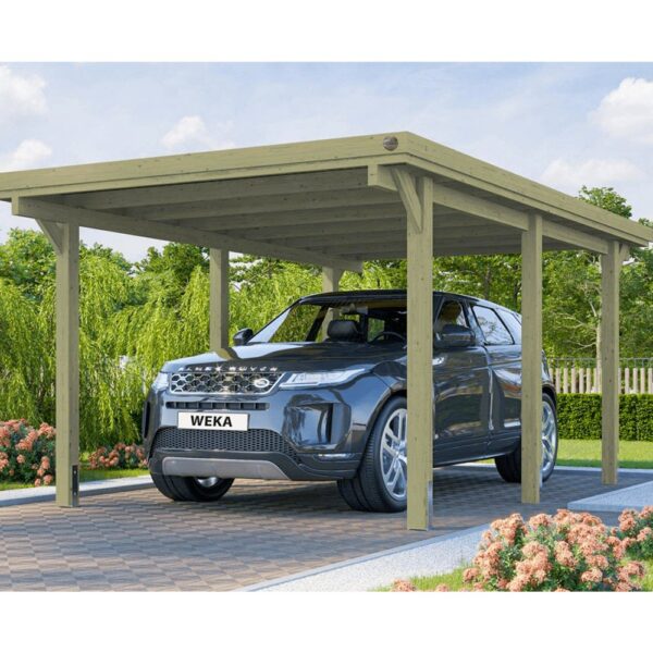 abri auto en bois - Panneaux solaires profesionnels