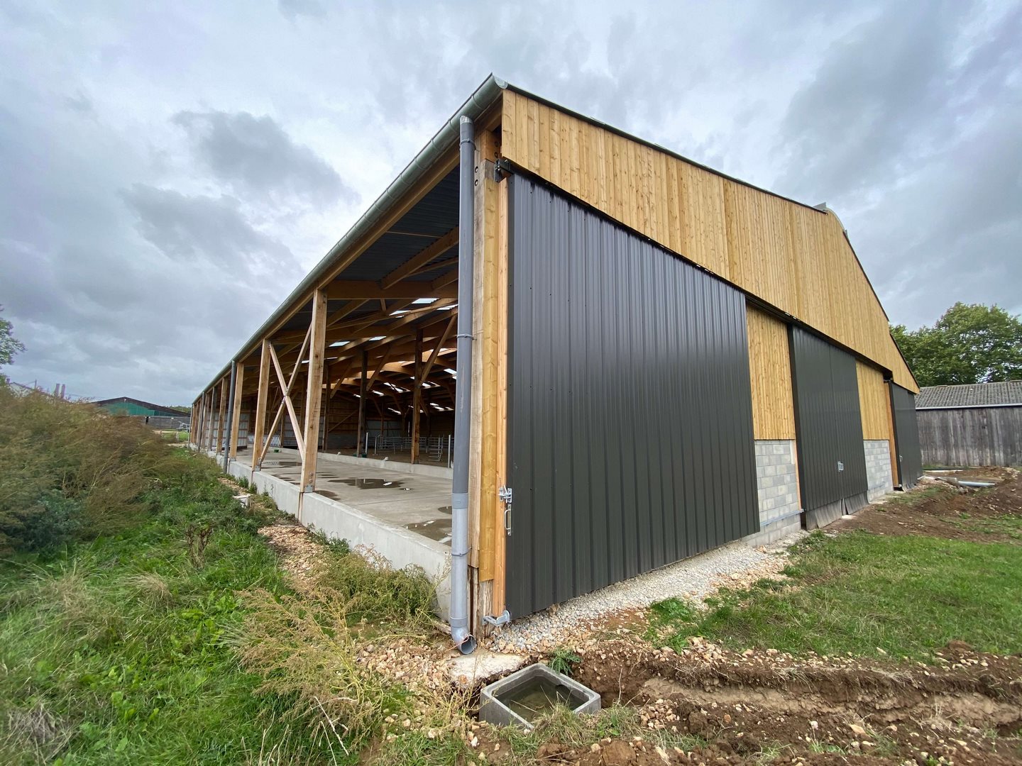 construction de hangar en bois - Panneaux solaires profesionnels